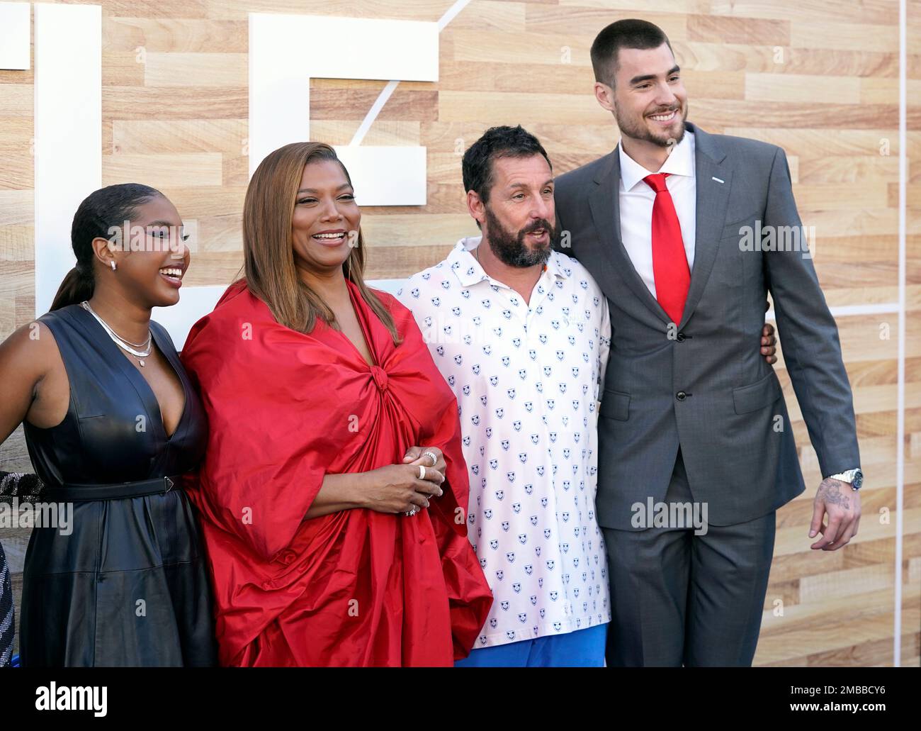 From left, Jordan Hull, Queen Latifah, Adam Sandler and Juancho ...
