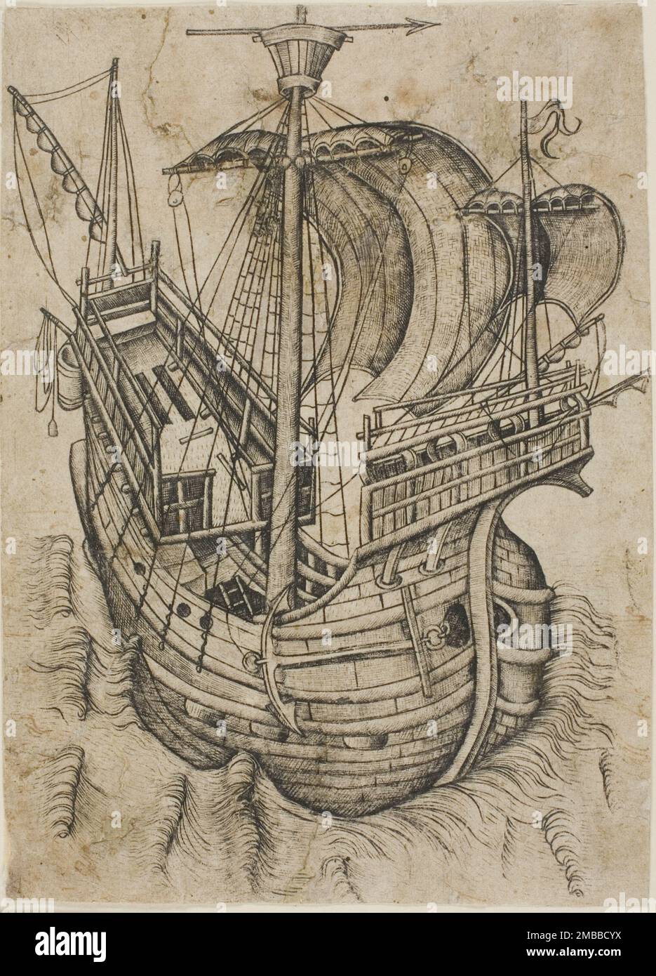 Three-Masted Ship Steering to the Right, c. 1467 Stock Photo - Alamy