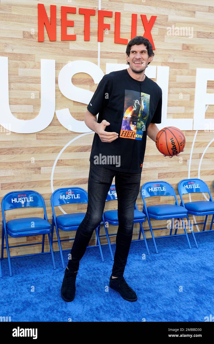 NBA basketball player Boban Marjanovic poses at the premiere of the ...