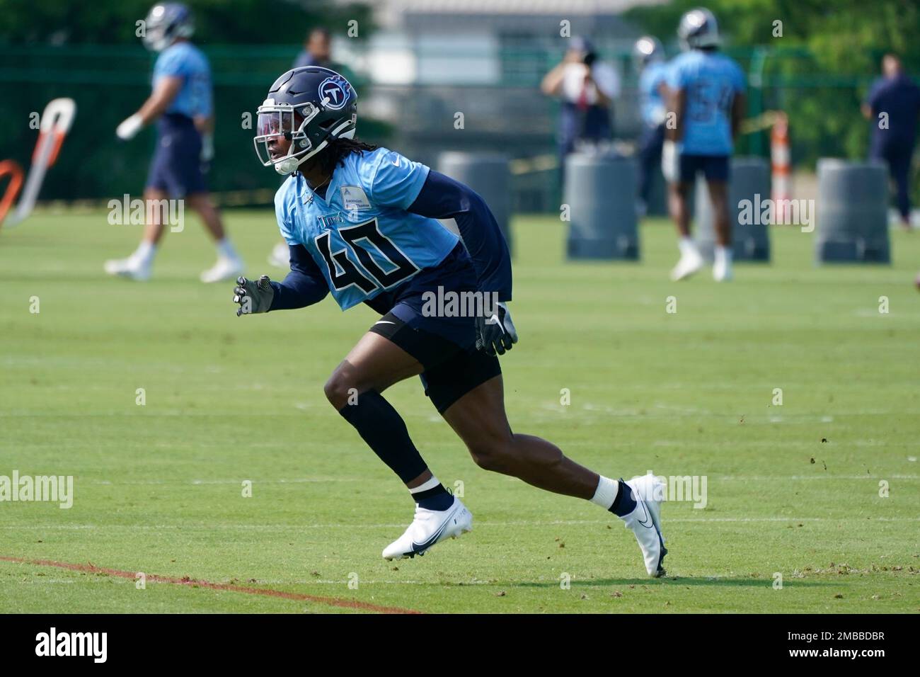 Tennessee Titans cornerback Kenneth George Jr. takes part in a drill at ...