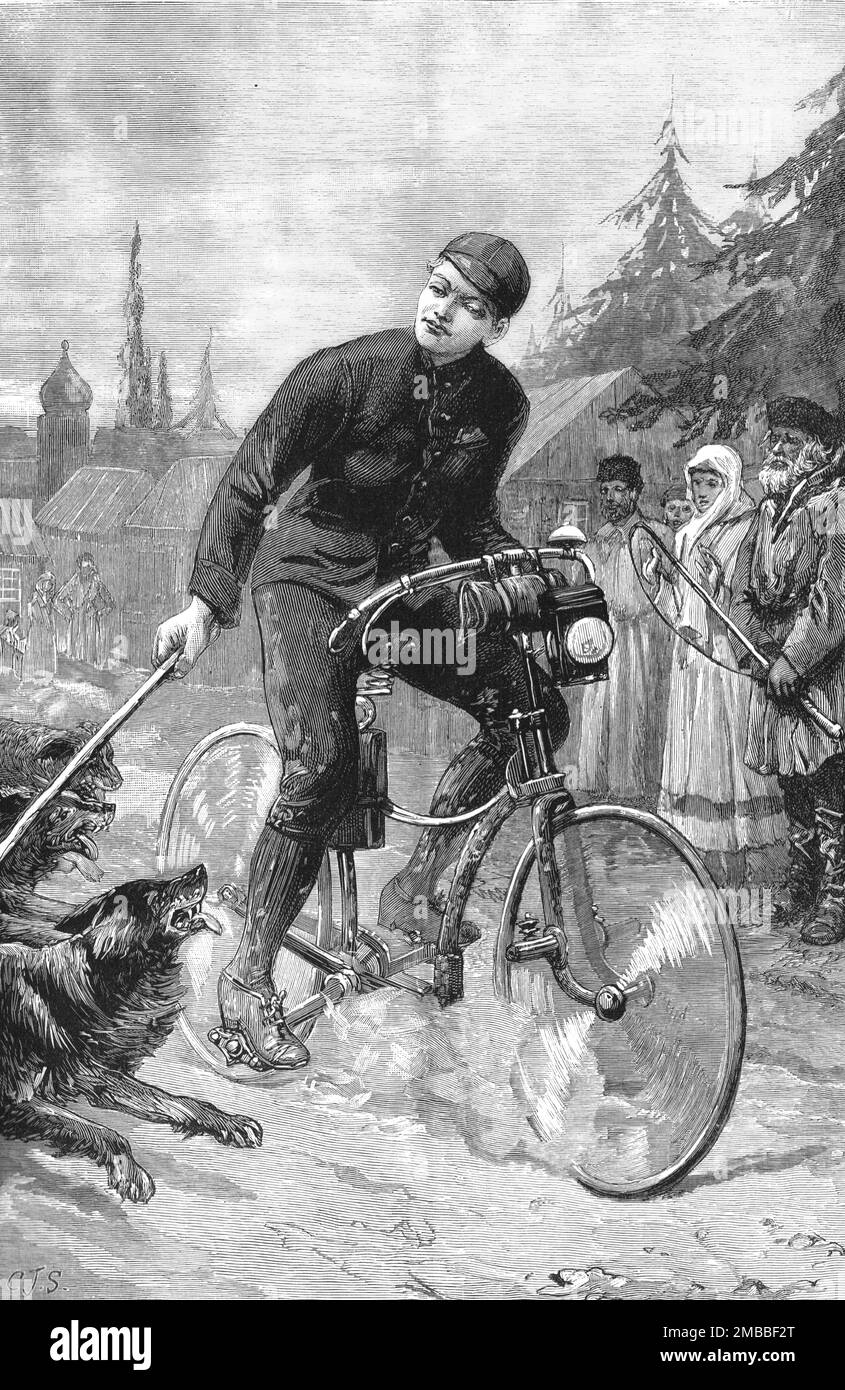 ''Lieutenant George Martos Riding a Bicycle from St. Petersburg to ...