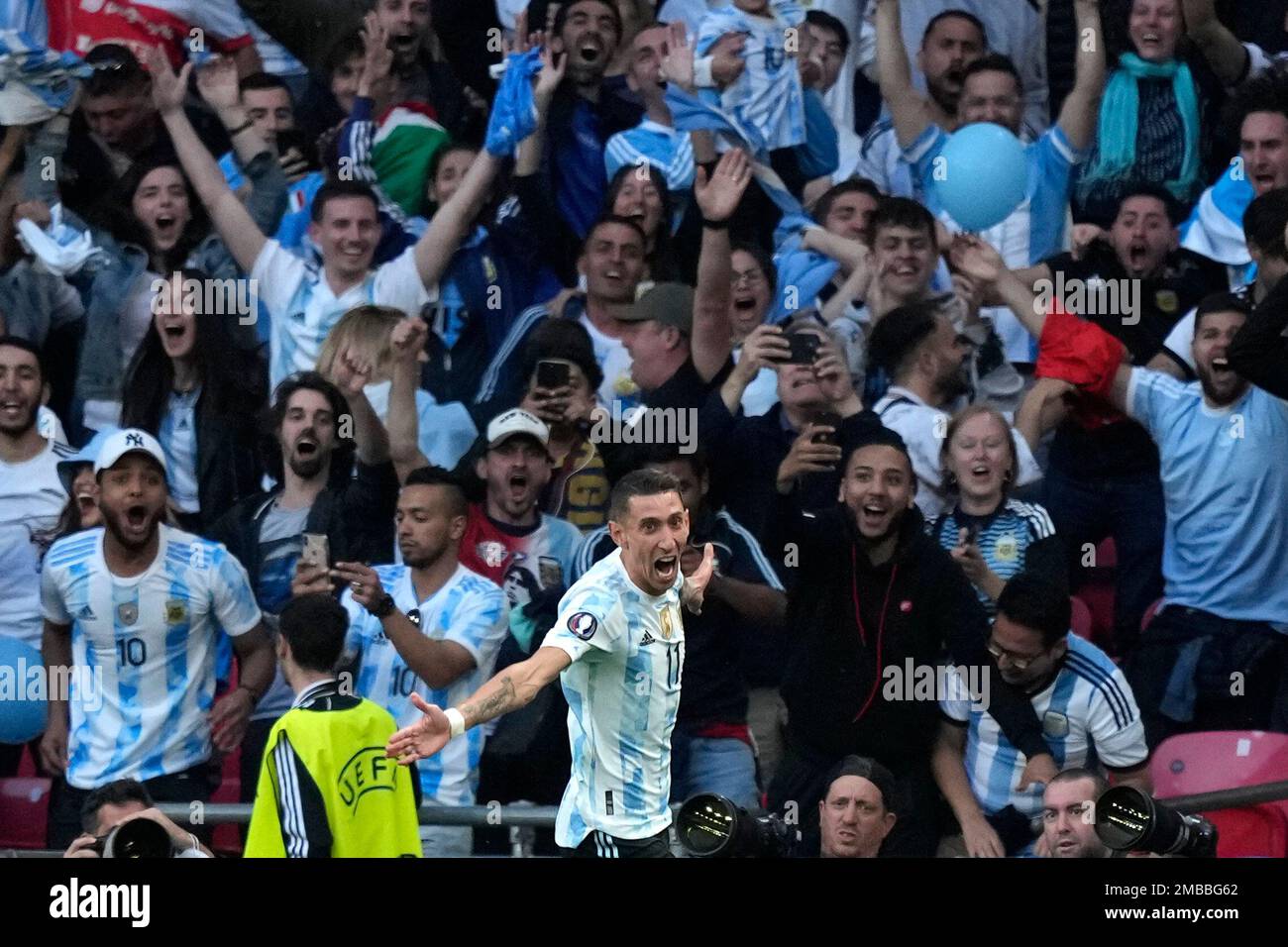 Argentina's Angel Di Maria celebrates after scoring his side's second ...