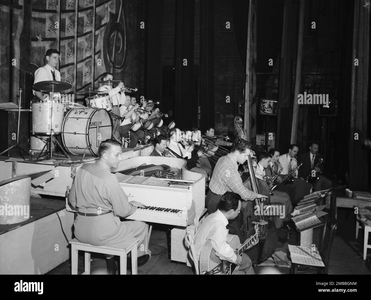 Portrait of Stan Kenton, Laurindo Almeida, Eddie Safranski, Bob Cooper ...