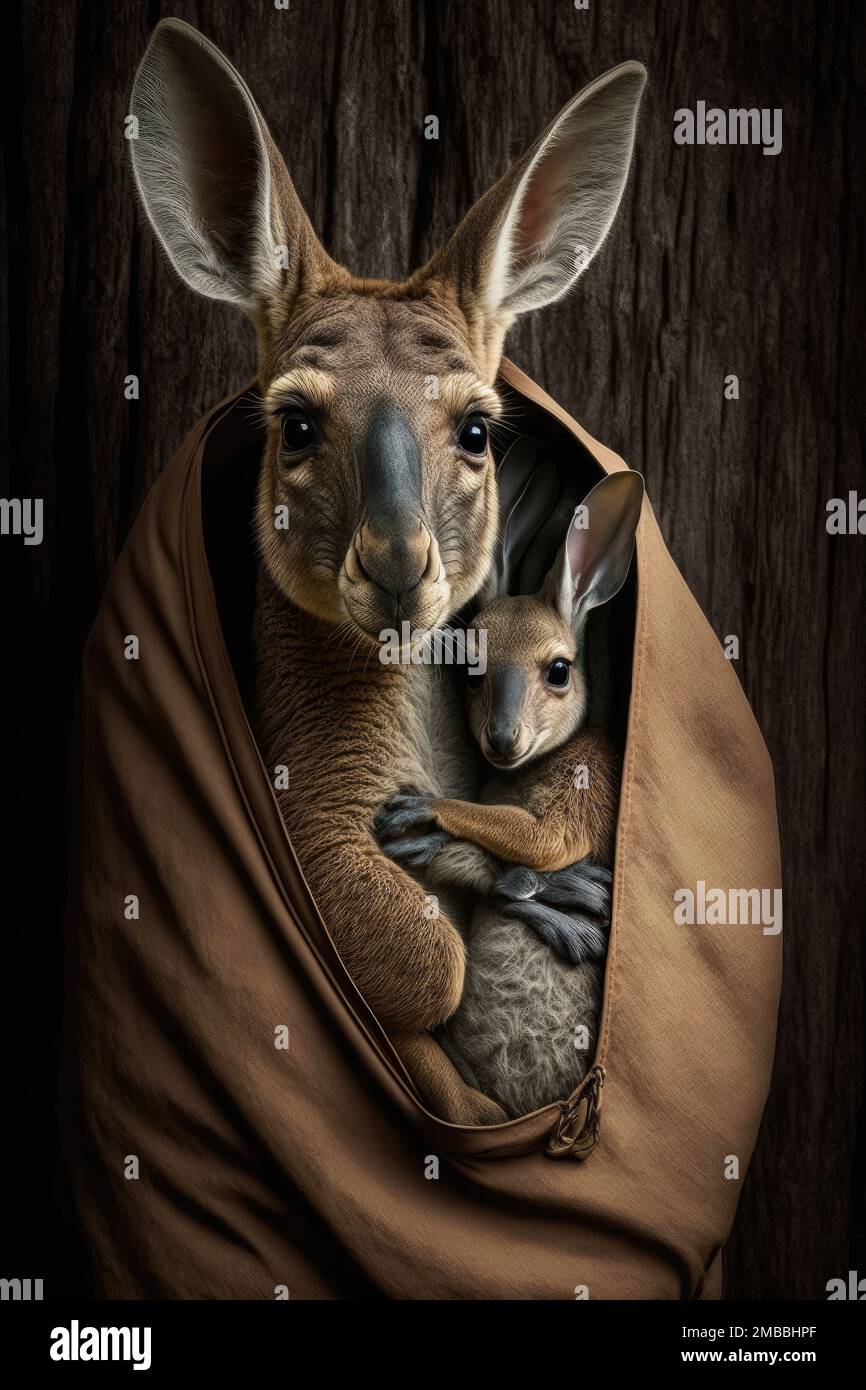 a kangaroo and its baby are in the grass together, with a blurry ... a kangaroo and its baby are in the grass together, with a blurry ...