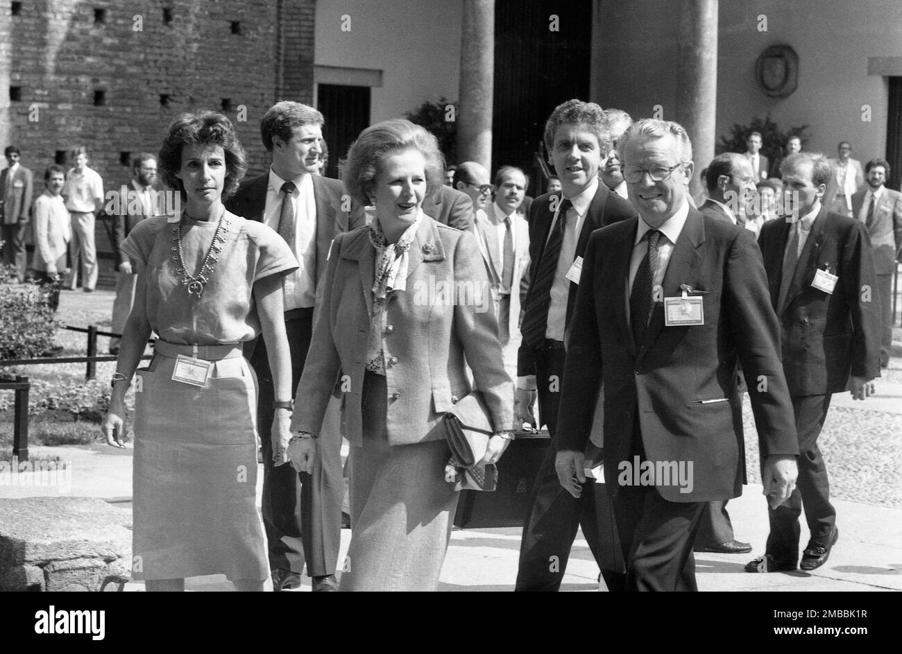 British Prime Minister Margaret Thatcher pictured at the two-day EEC ...