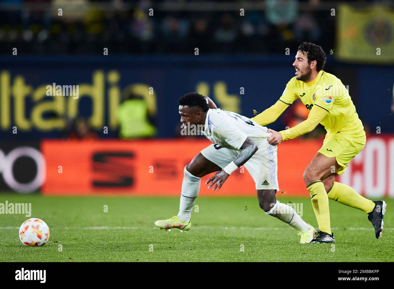 Vinicius Jr. (Real Madrid, #20) and Jorge Cuenca (Villarreal CF, #5) in ...