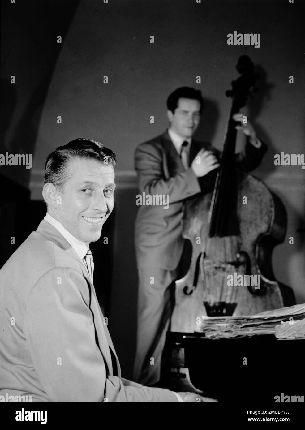 Portrait of Stan Kenton and Eddie Safranski, 1947 or 1948 Stock Photo ...