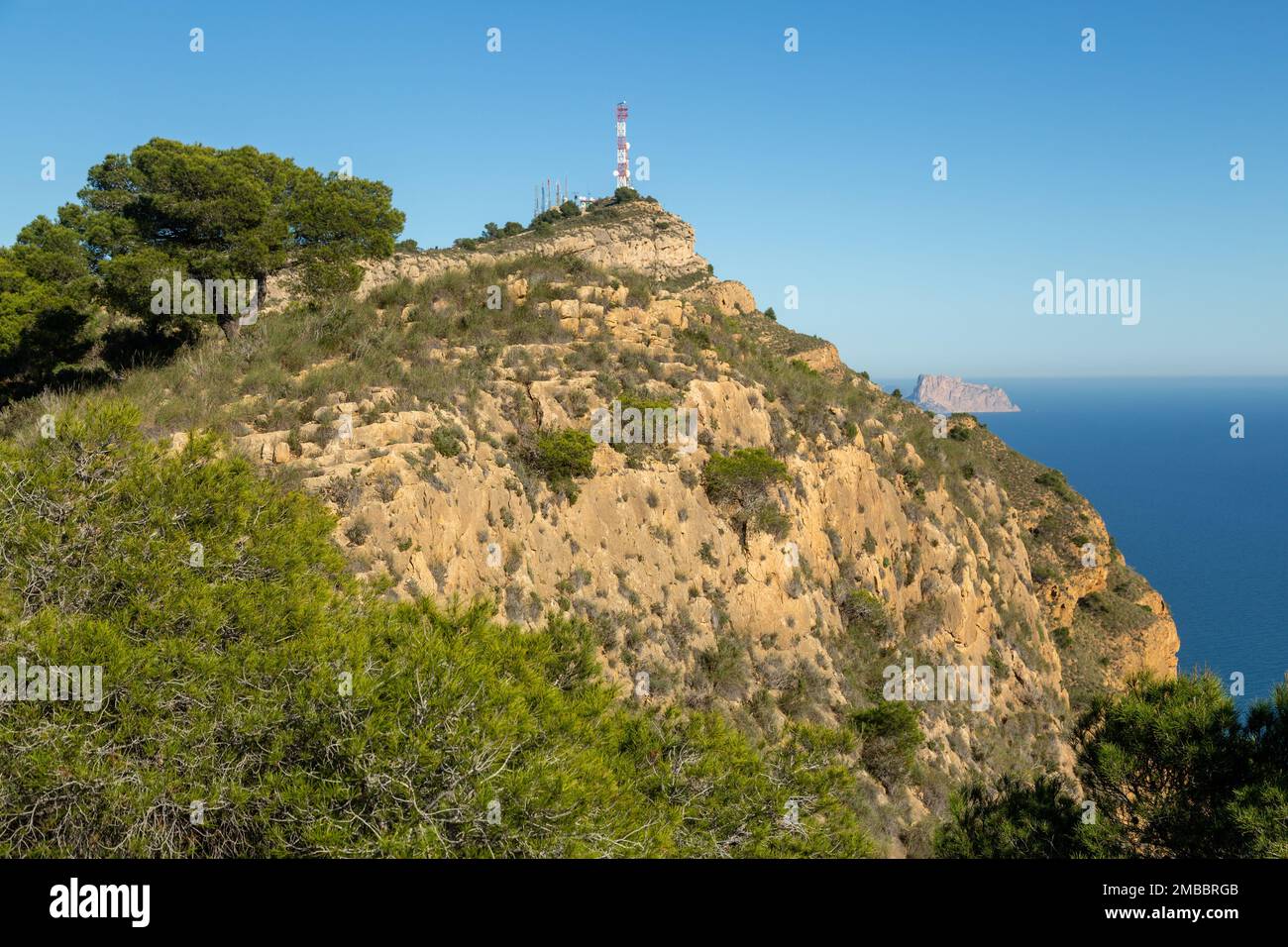 Communications Mast on the highest point in the Serra Gelada Natural ...