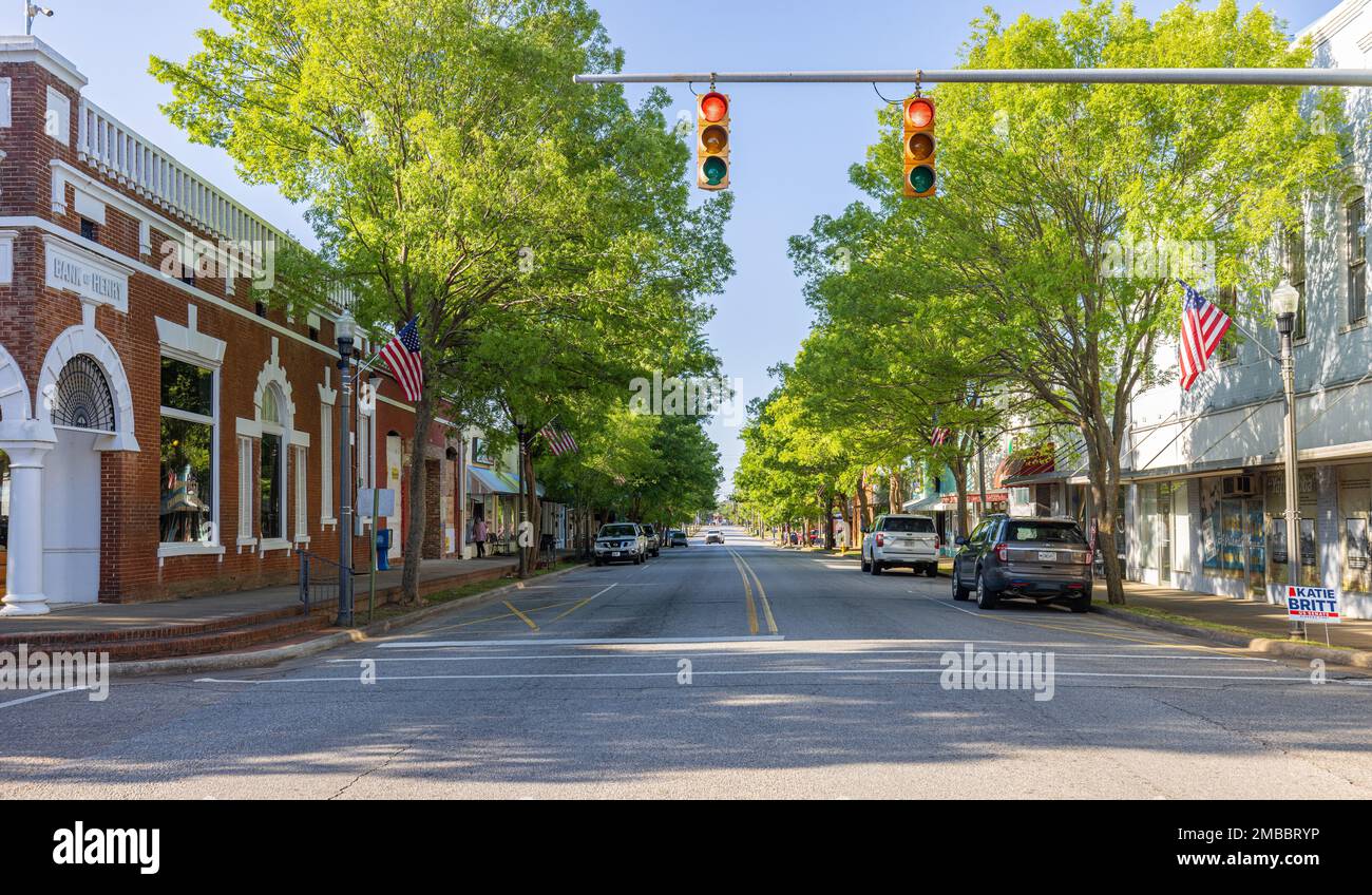 Abbeville, Alabama, USA - April 19, 2022: The old business district on ...