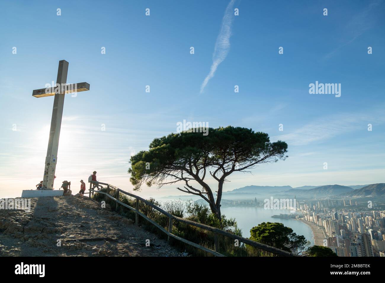 The city of Benidorm at sunset seen from Benidorm Cross Stock Photo - Alamy