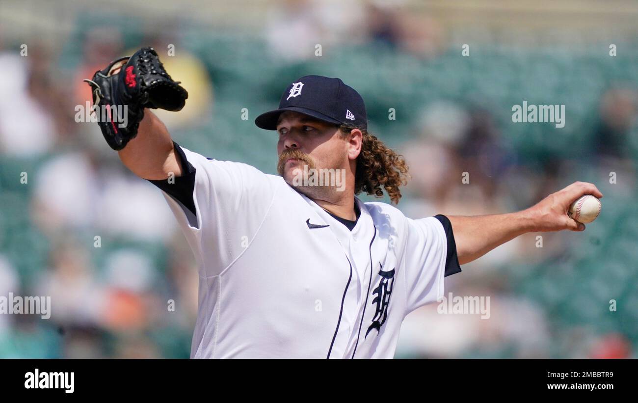 Detroit Tigers' Andrew Chafin plays during a baseball game, Sunday, May ...
