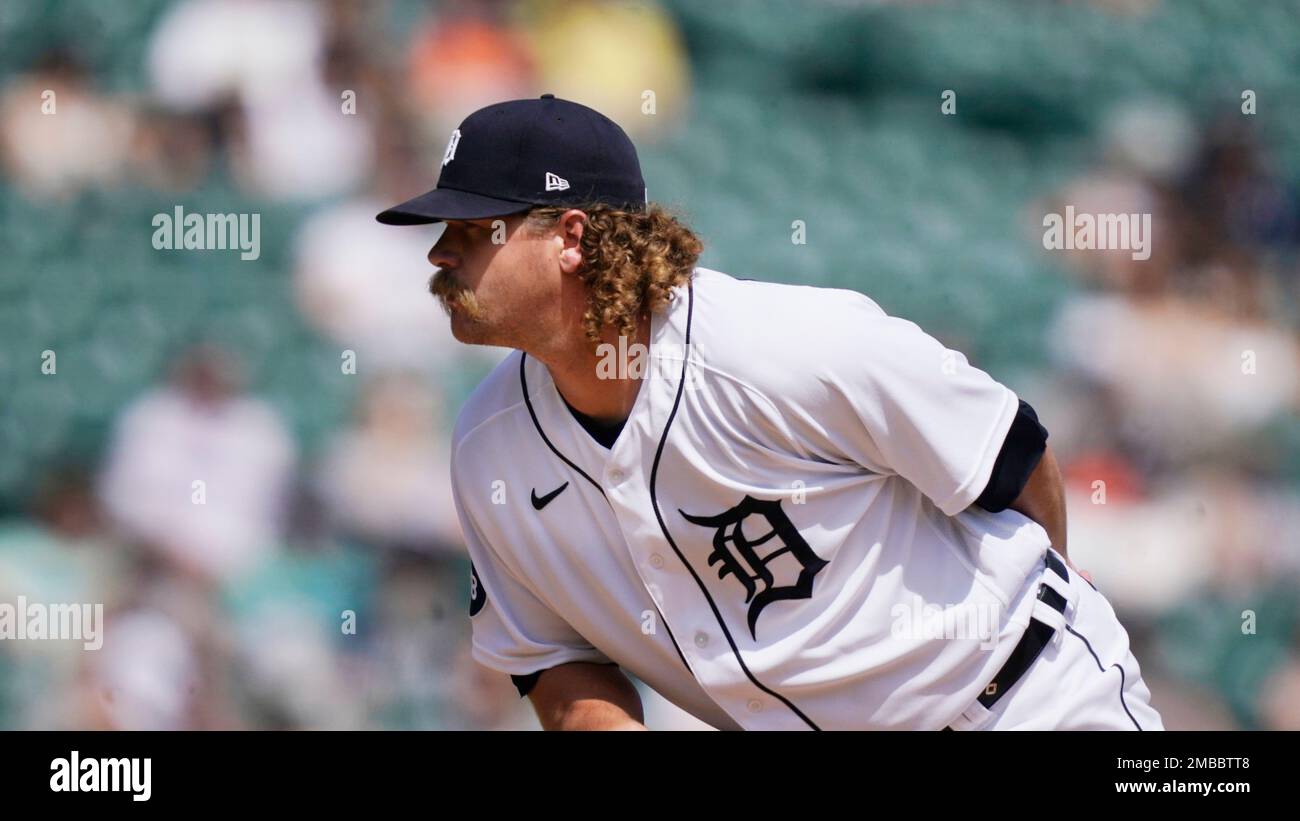 Detroit Tigers' Andrew Chafin plays during a baseball game, Sunday, May ...