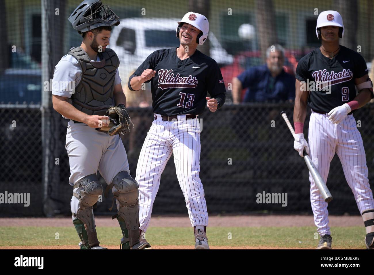 Bethune-Cookman's Brian Perez (13) celebrates in front of Mississippi ...