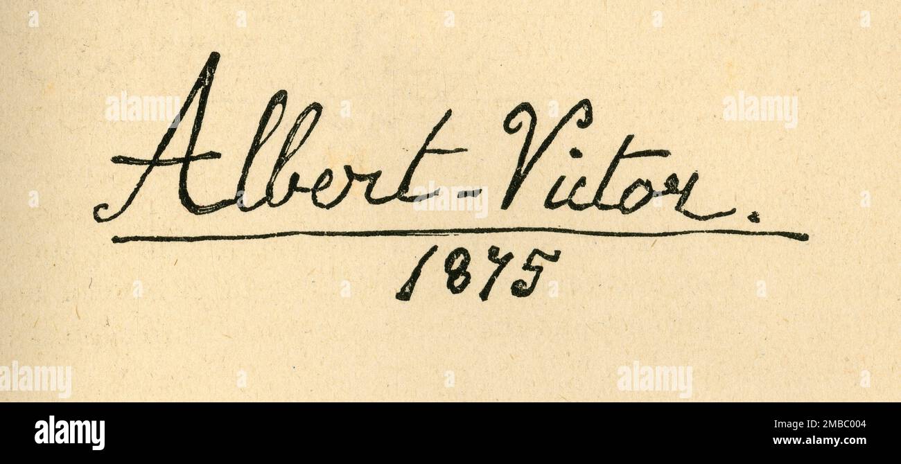 'Albert Victor, 1875 - Signature', (c1897). Prince Albert Victor was ...