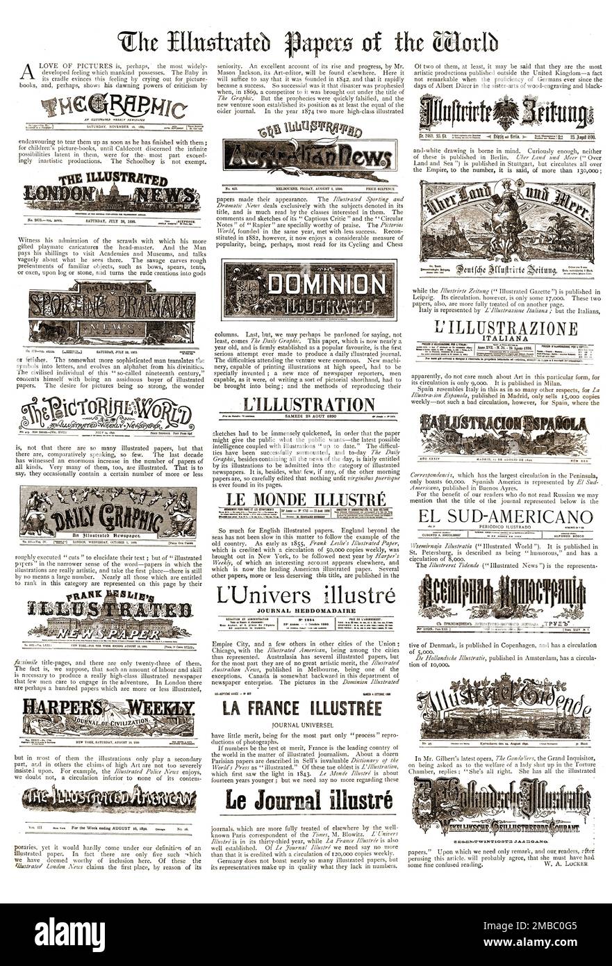 ''The Illustrated Papers of the World', 1890. From "The Graphic. An ...