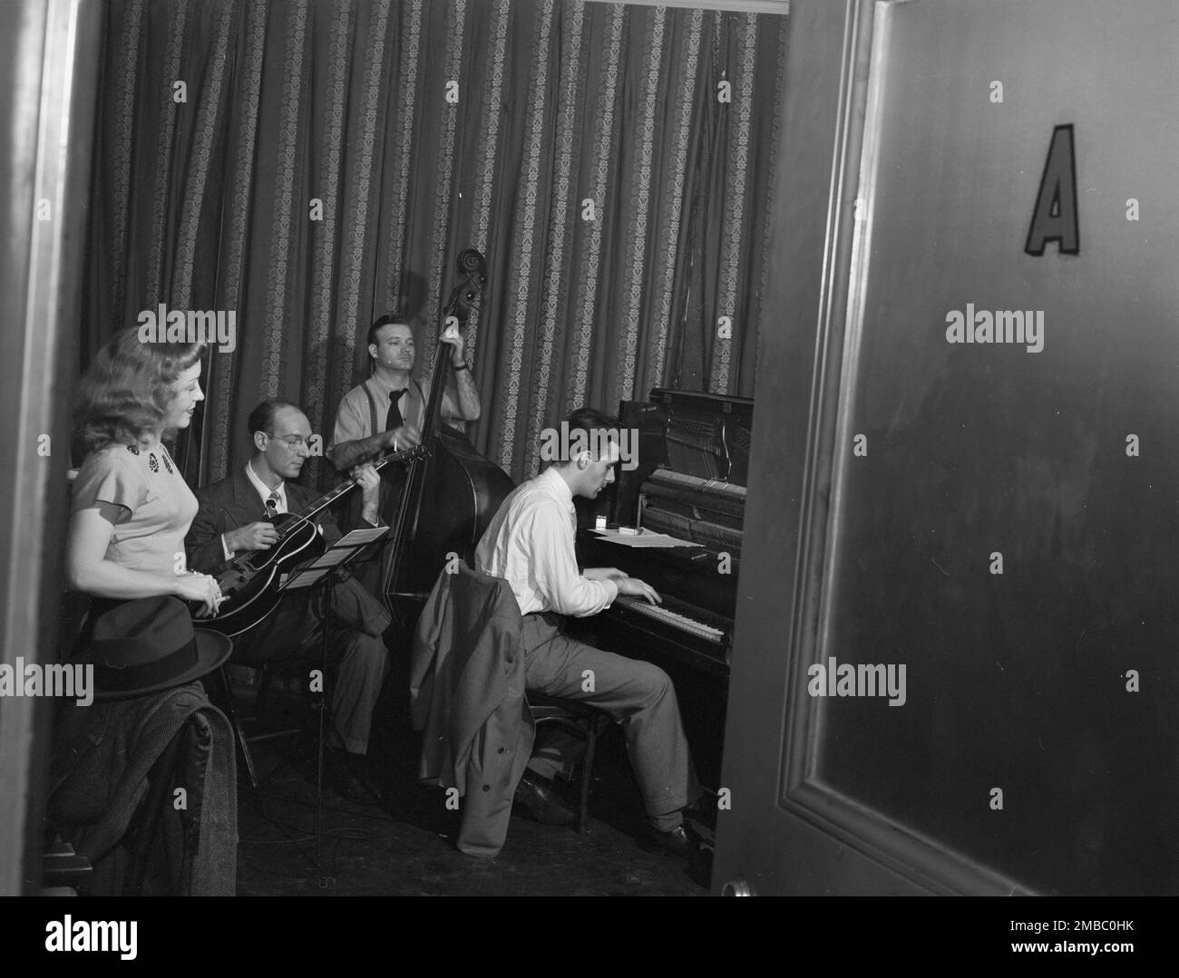 Portrait of Helen Carr, Sammy Herman, Joe Bianco, and Donn Trenner ...