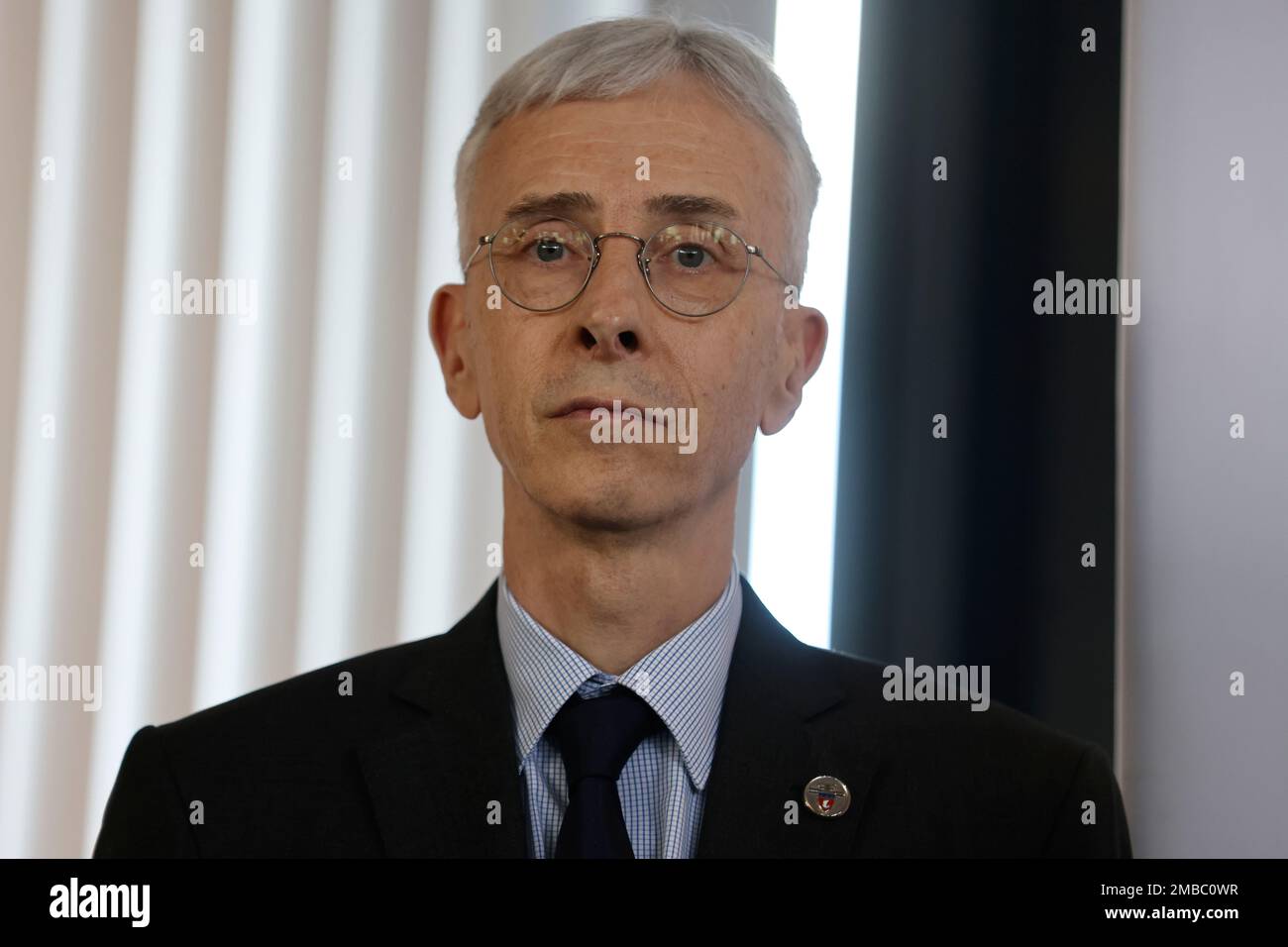 Paris police prefect Didier Lallement attends a press conference ...