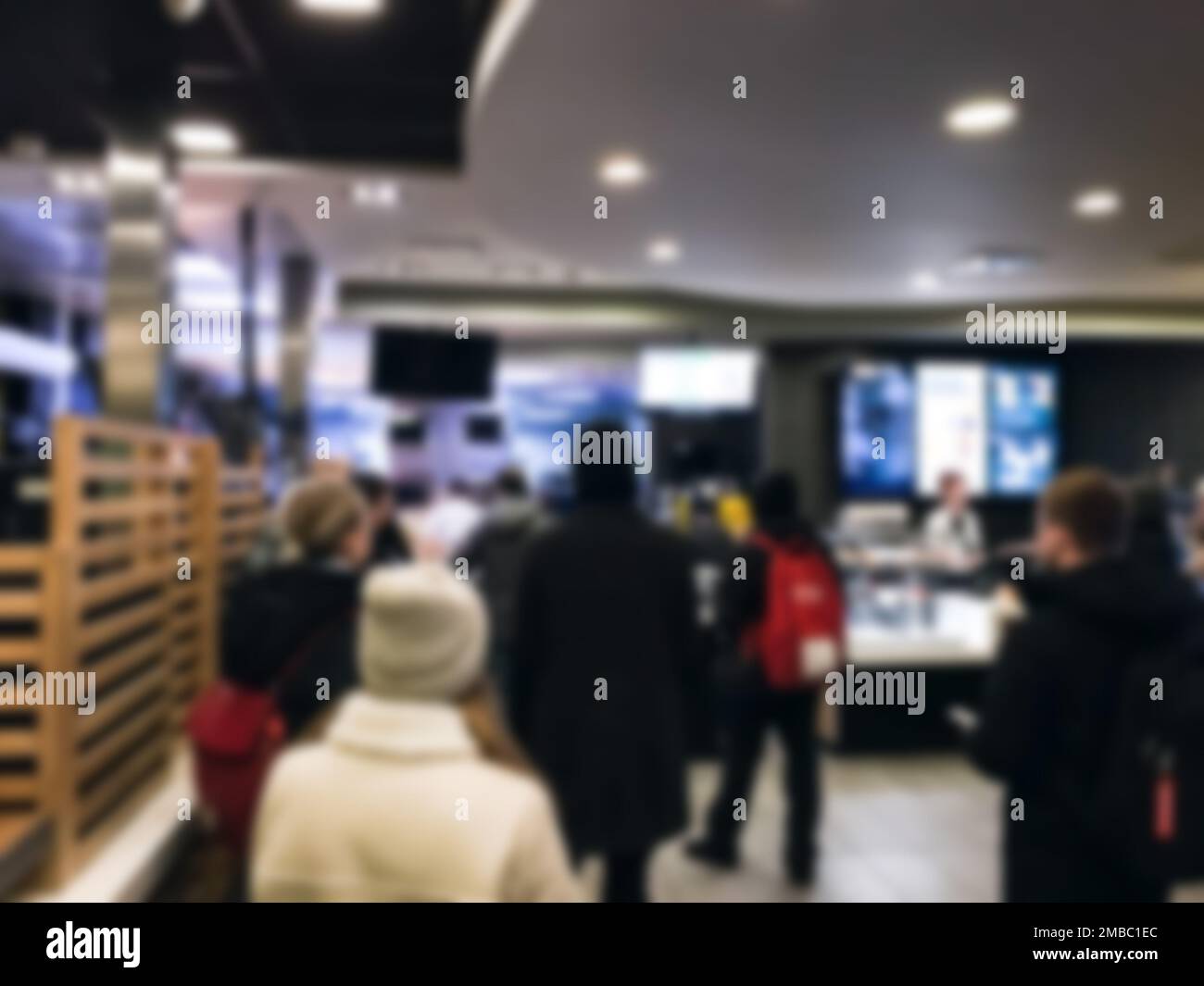 people visitors customers, a lot of people, in street clothes, make an ...