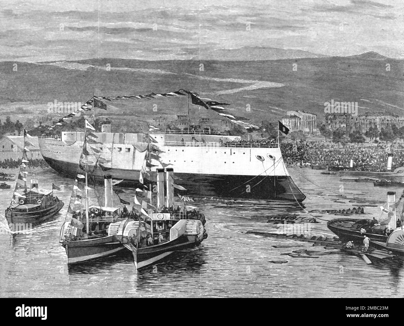 ''The Launch of the Cruiser "La Vizcaya" at the Anglo-Spanish Shipyards ...