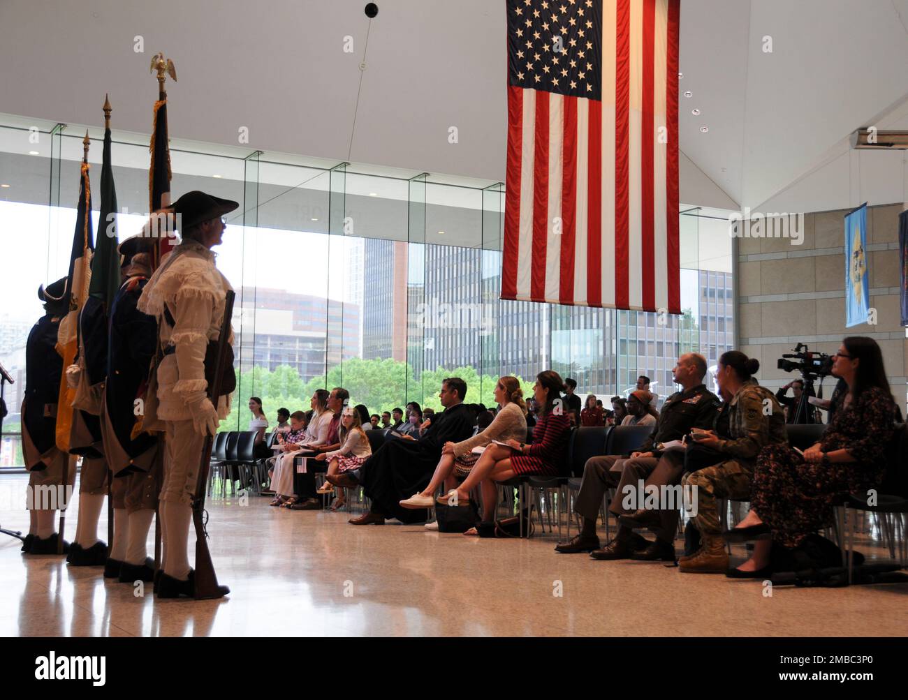 Military and community members gather at the National Constitution ...