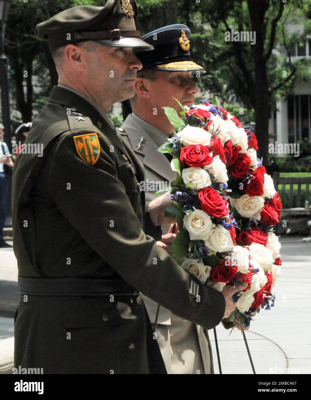 Maj. Gen. Rodney Faulk (left), commanding general of the Army Reserve’s ...