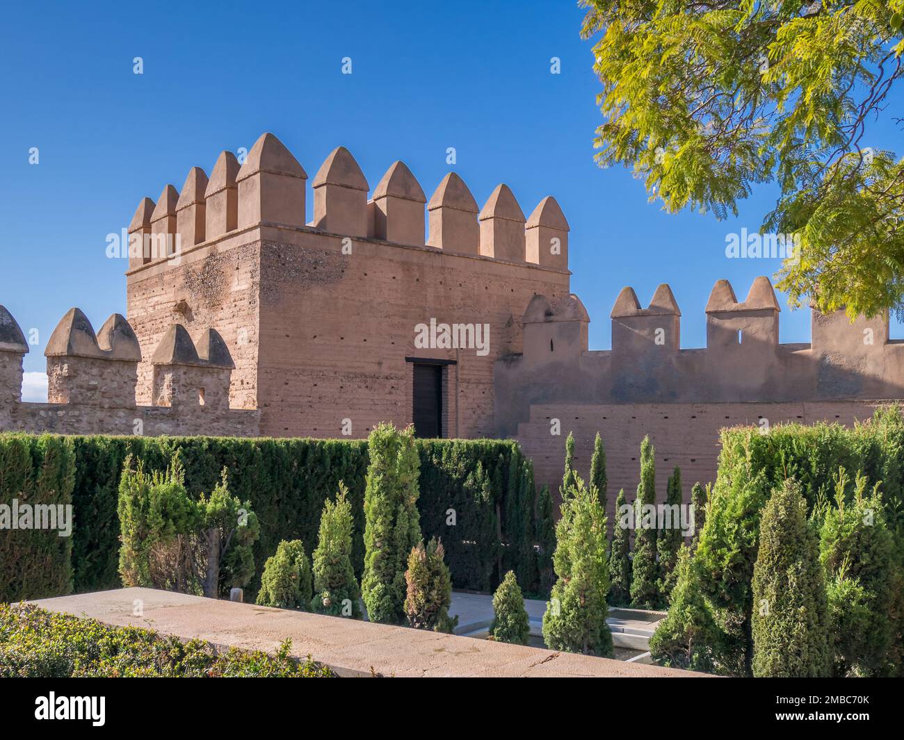 Alcazaba, the old Moorish castle of Almeria City in Andalusia, Spain ...