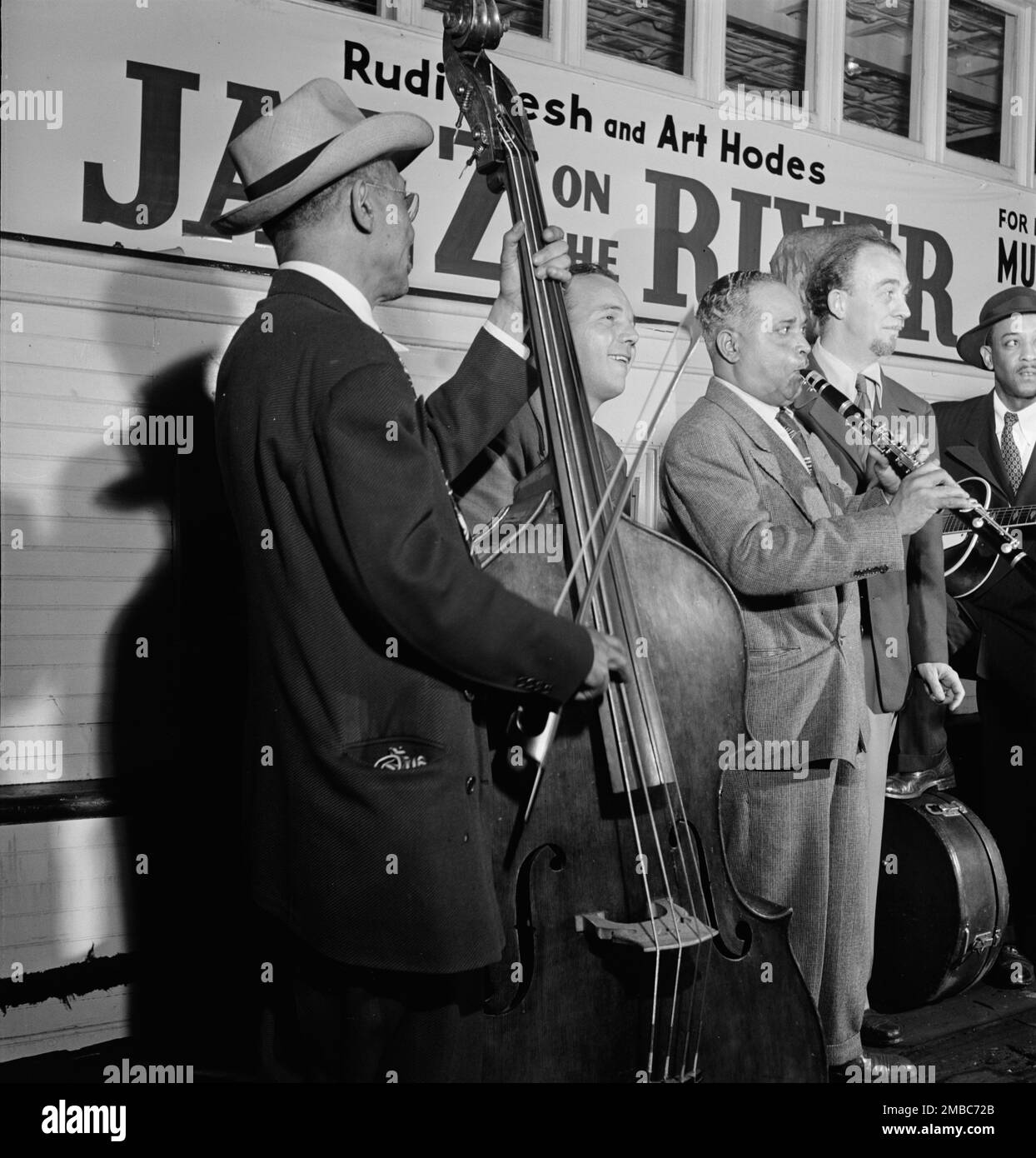 Portrait of Albert Nicholas and Rudi Blesh, Riverboat on the Hudson, N ...