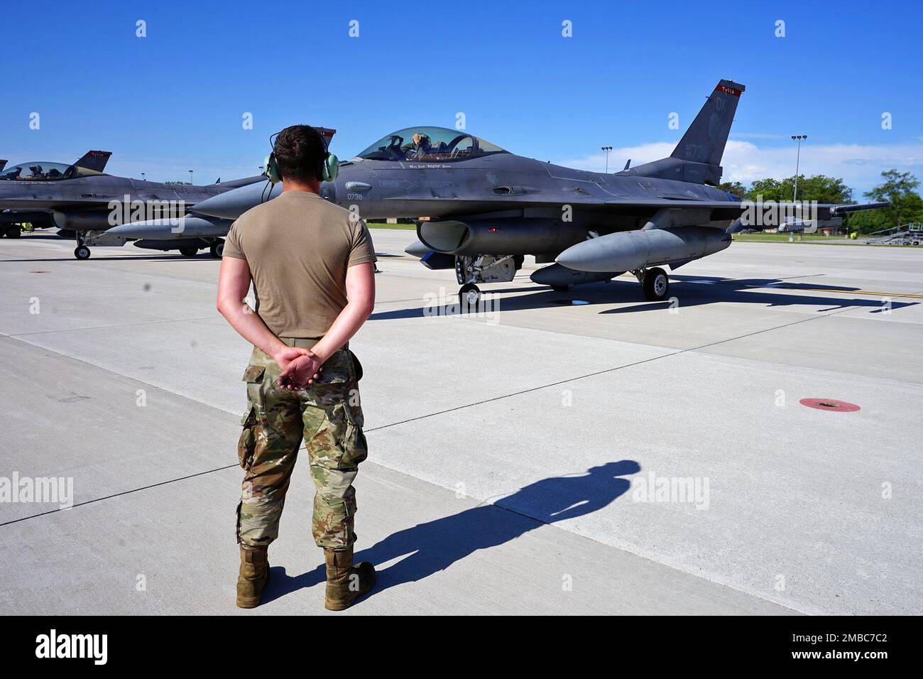 A U. S. Air Force Airman from the 138th Air Maintenace Squadron, Air ...