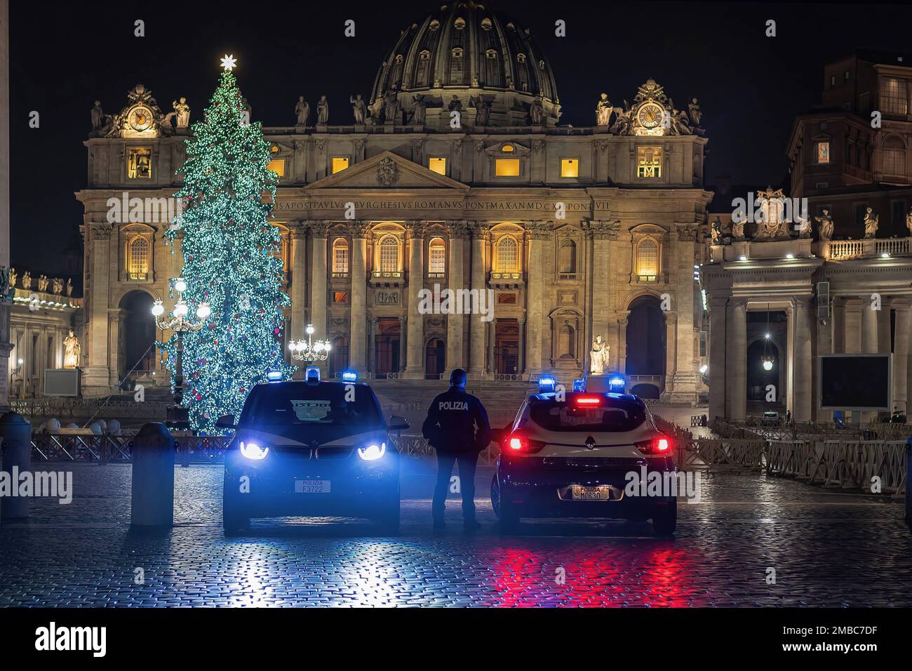 Rome, Italy - December 31, 2022: St. Peter's basilica decorated with ...