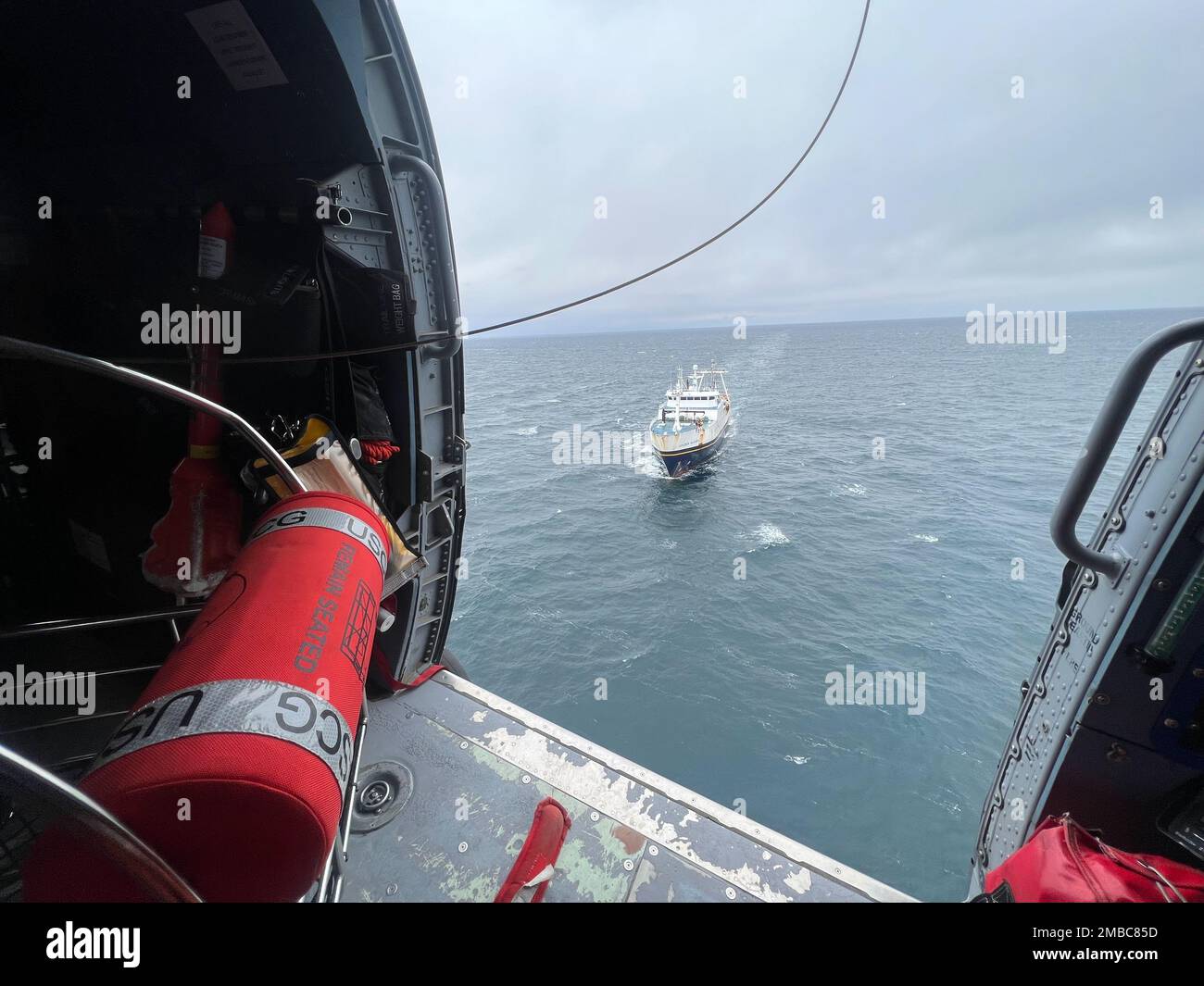 The fishing vessel, Golden Alaska, can be seen through the door of an ...