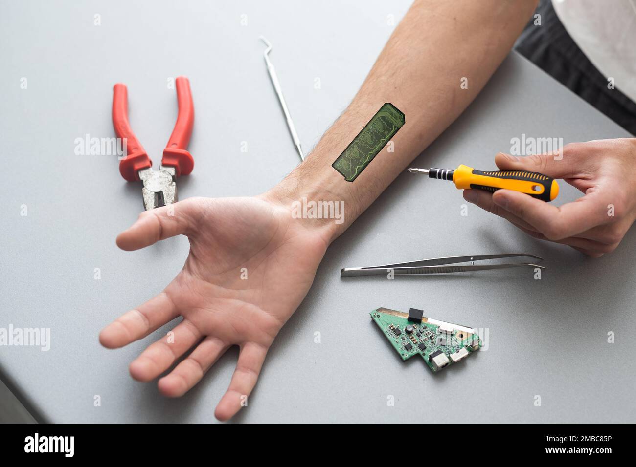 Bionic microchip inside human body - future technology and cybernetics ...