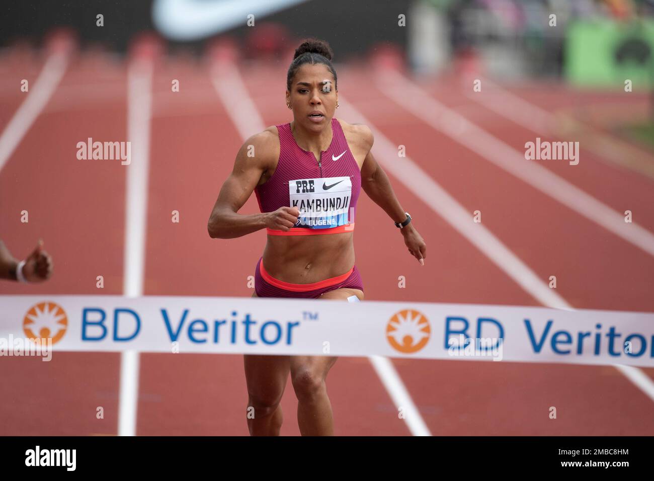 Switzerland's Mujinga Kambundji competes in the women's 200 meters ...