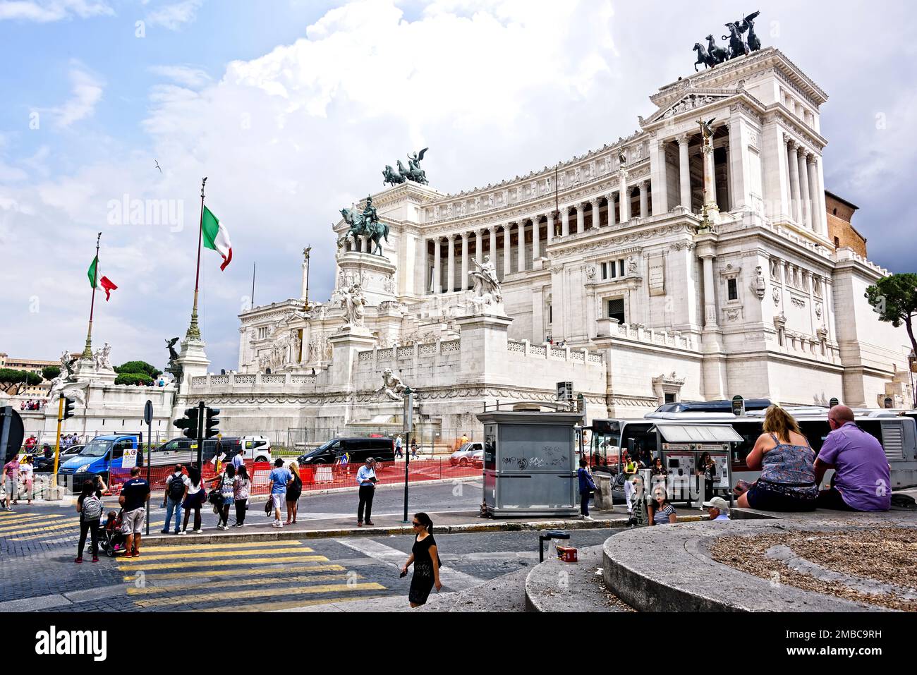 Rome, Italy - June 10, 2016: Busy street filled with tourists by the ...