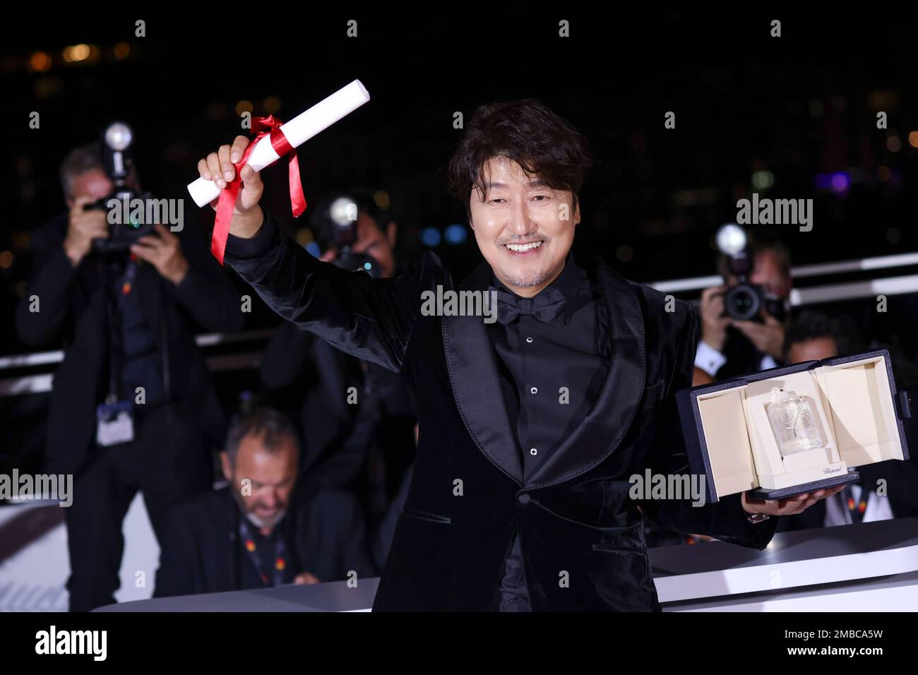 Song Kang-ho, winner of the award for best actor for 'Broker,' poses ...