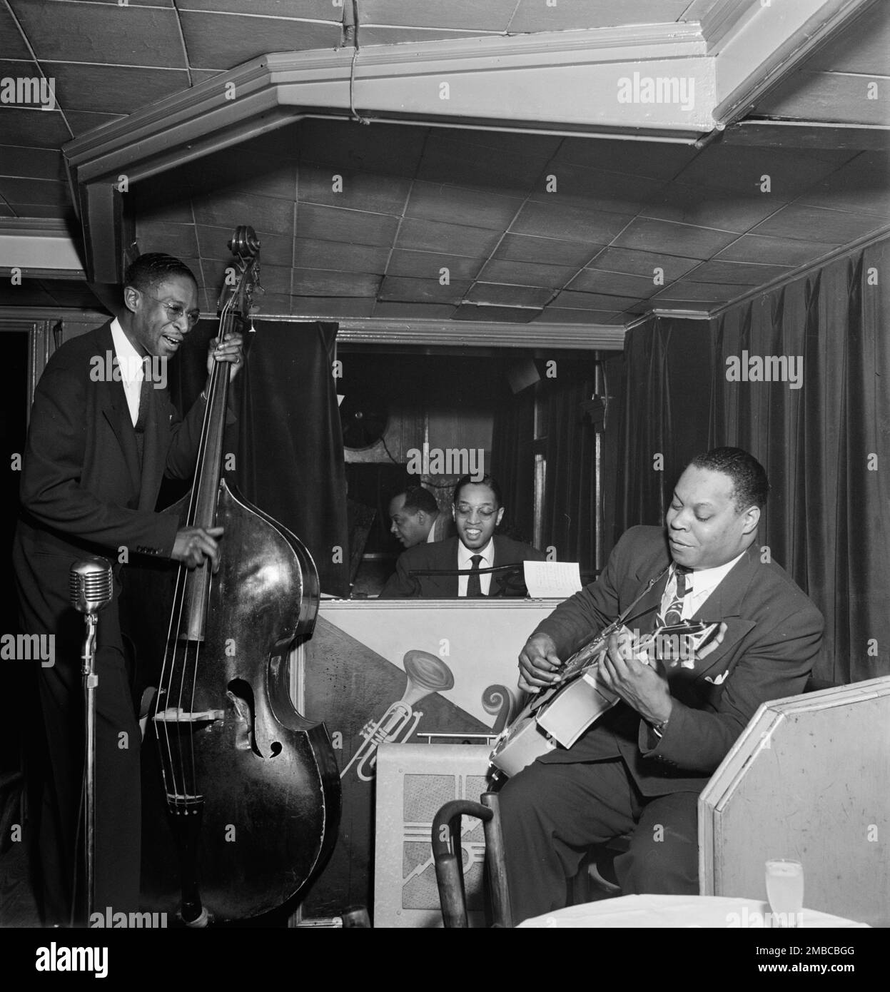 Portrait of Billy Taylor, Zutty Singleton, and Leonard Ware, New York ...