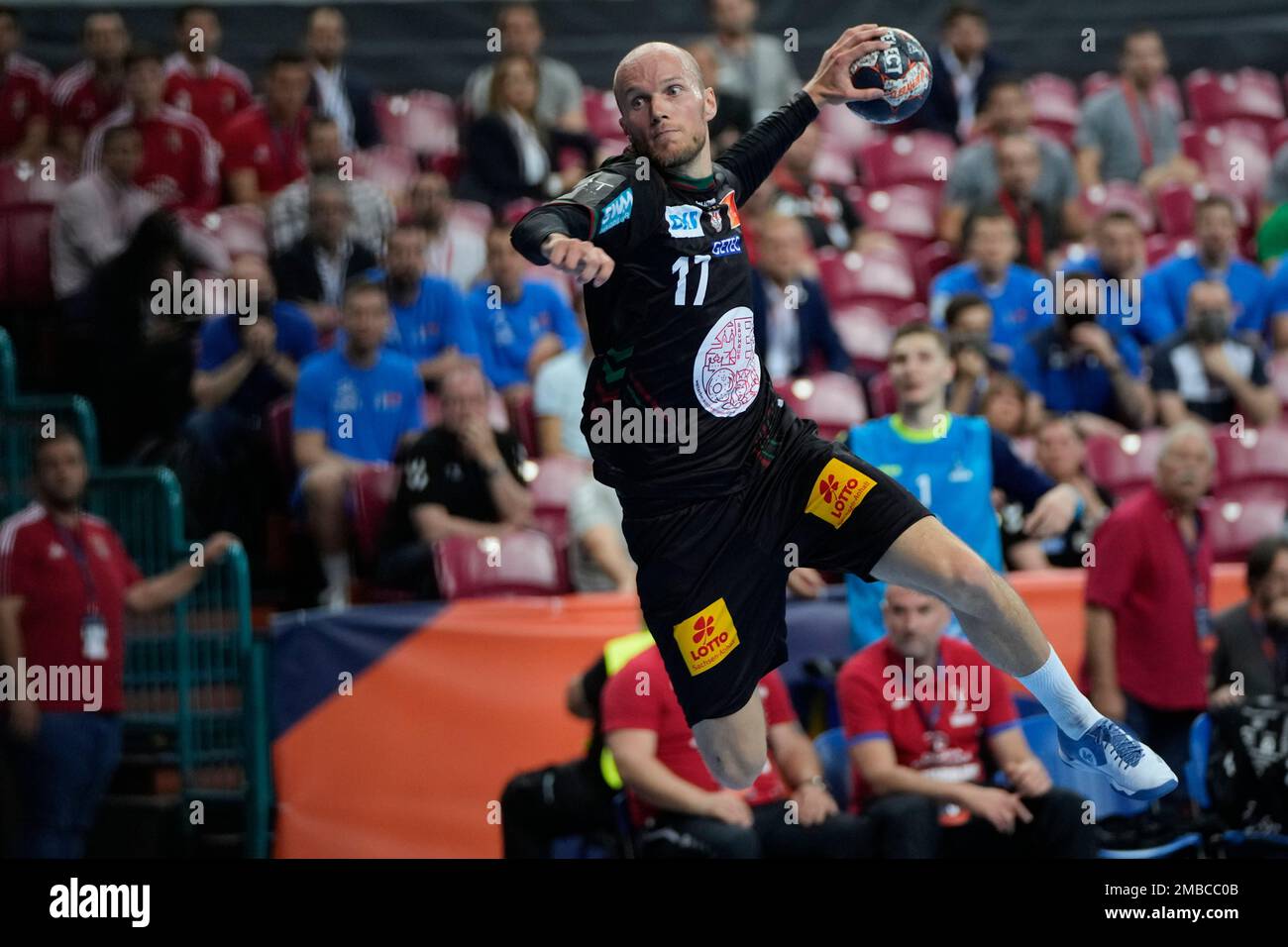 Magdeburg's Tim Hornke scores during the European League semifinal ...