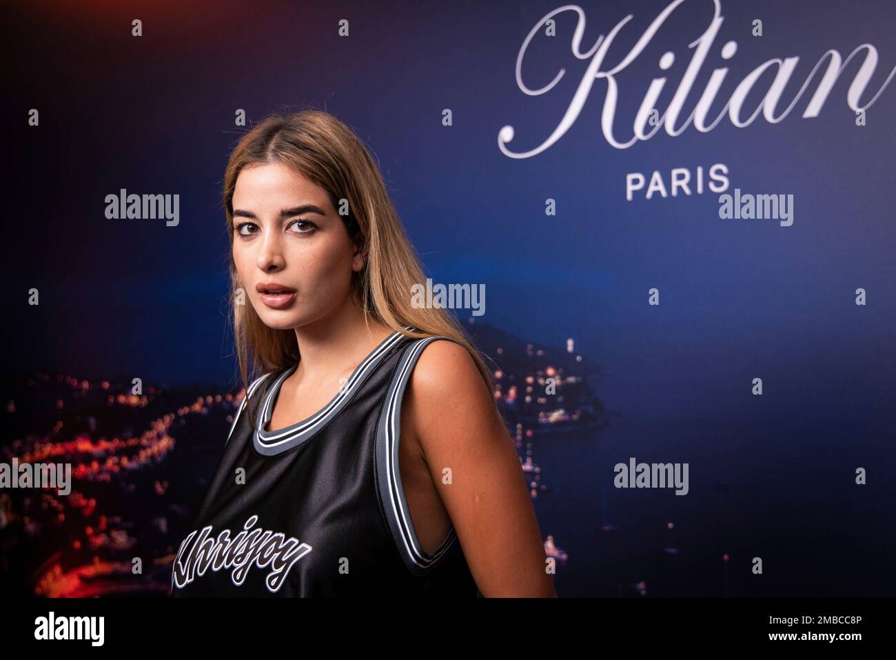 Julia Hussein poses for photographers upon arrival at the Kilian Paris ...