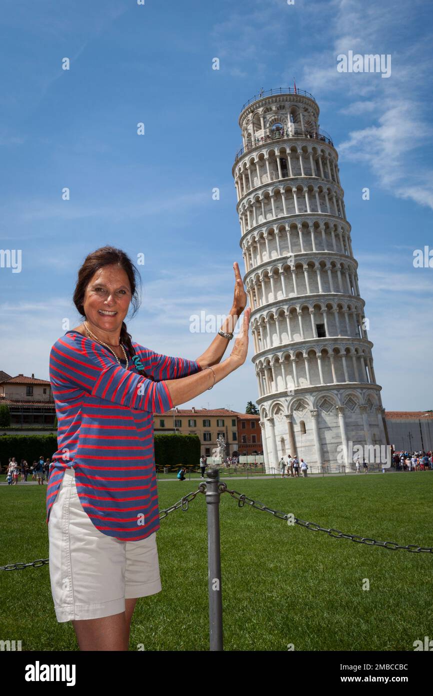 Tourist Holding Leaning Tower of Pisa, Italy Stock Photo - Alamy