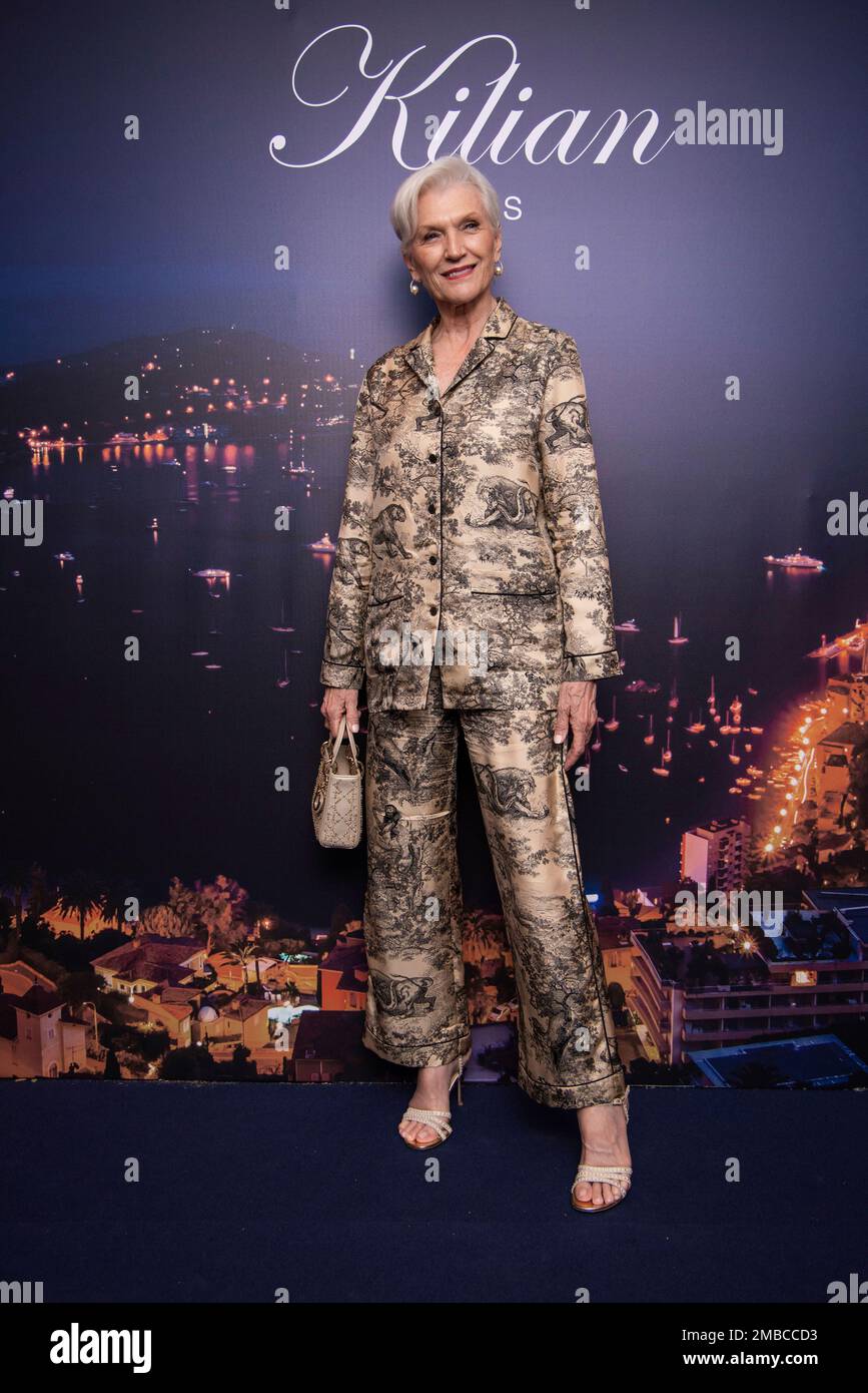 Maye Musk poses for photographers upon arrival at the Killian Paris ...