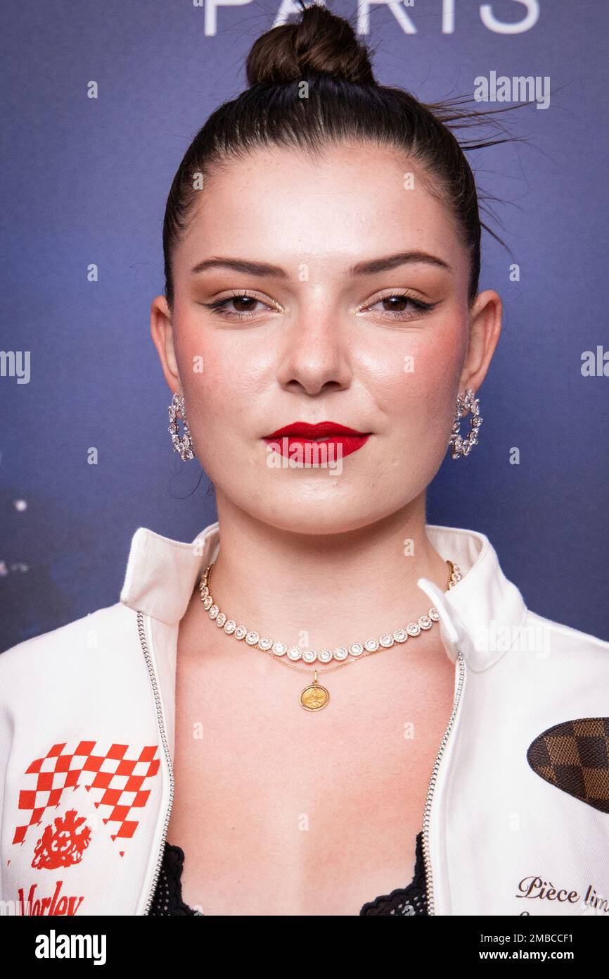 Clara Marz poses for photographers upon arrival at the Kilian Paris ...