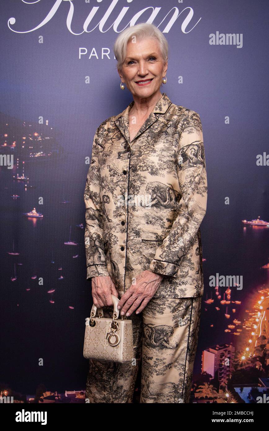 Maye Musk poses for photographers upon arrival at the Killian Paris ...