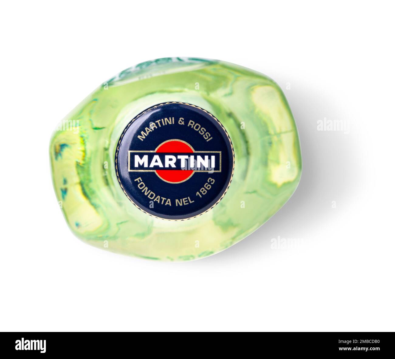 Chisinau, Moldova December 25, 2015: bottle Martini top view, isolated ...