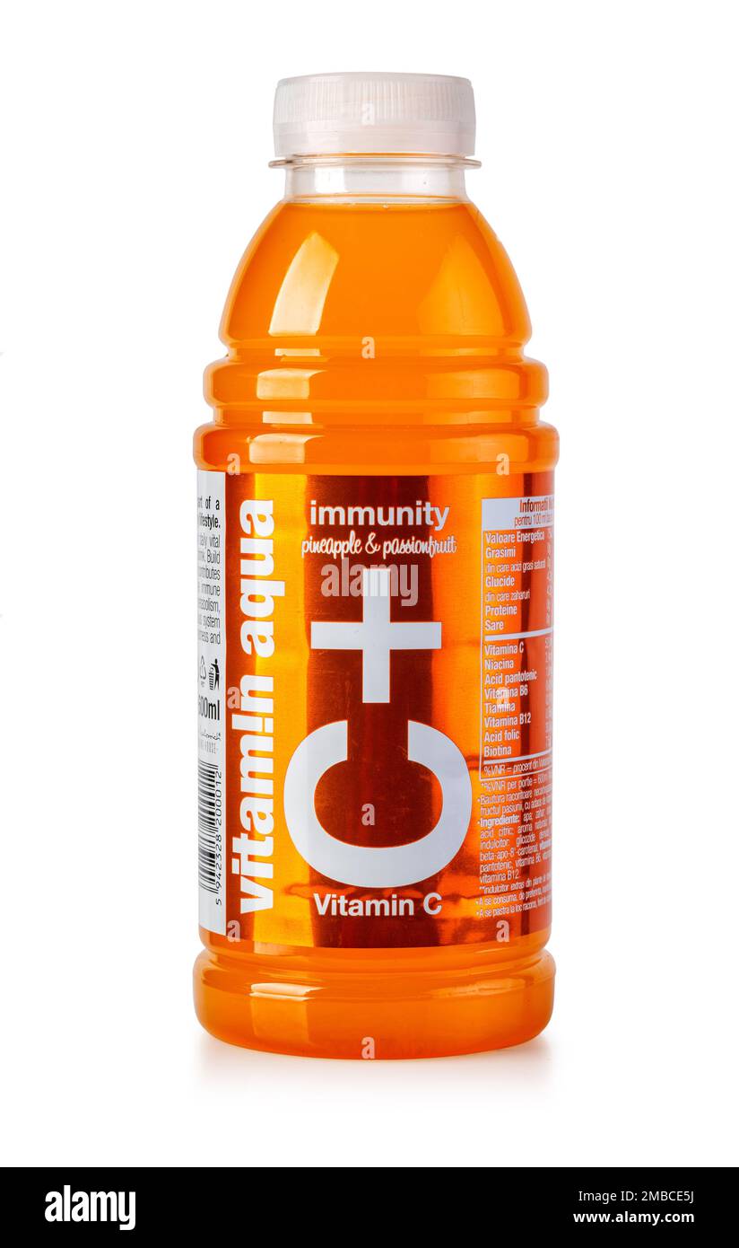 Chisinau, Moldova May 05, 2019: : A bottle of Vitamin C+ water on an ...