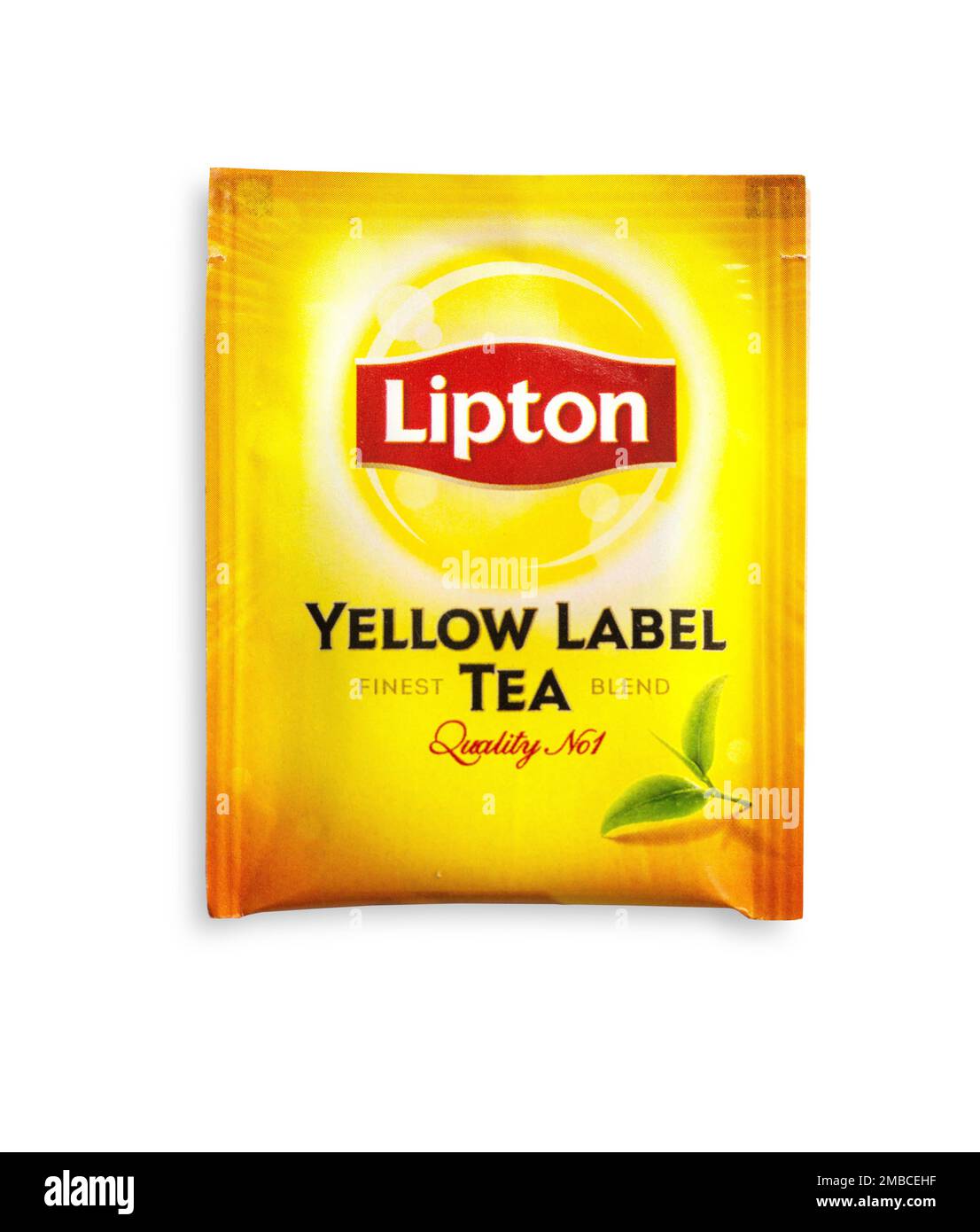 Mallorca, Spain,April 24, 2016: Studio shot packs of tea Lipton Yellow ...