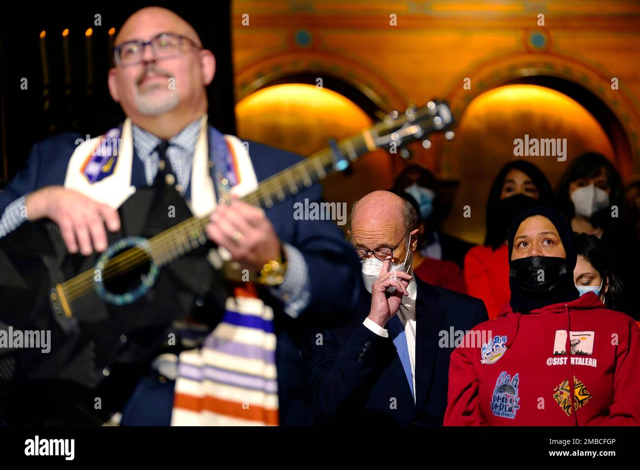 Pennsylvania Gov. Tom Wolf wipes his face during a rally to end gun ...