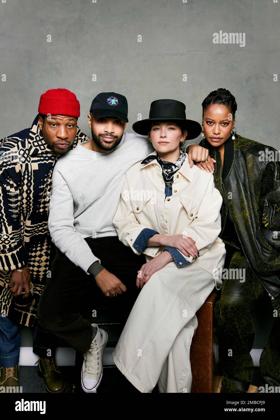 Jonathan Majors, from left, director Elijah Bynum, Haley Bennett and ...