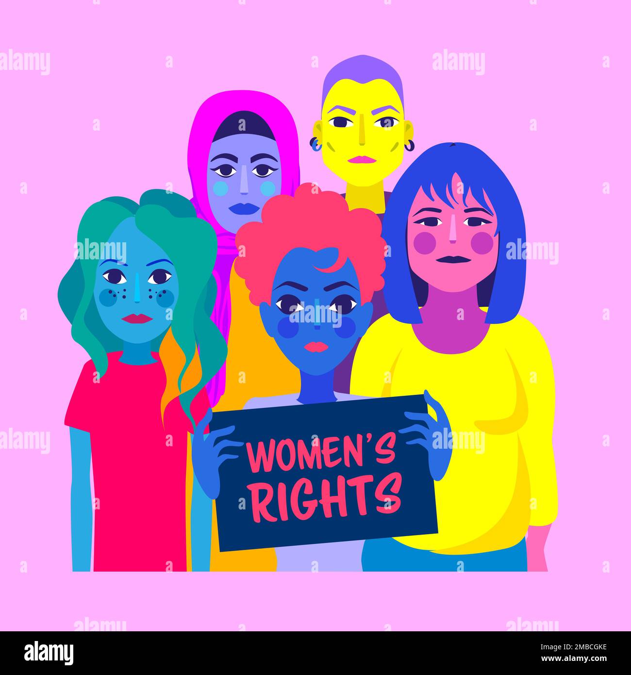 Women s rights illustration - inclusive design banner theme Stock Photo ...