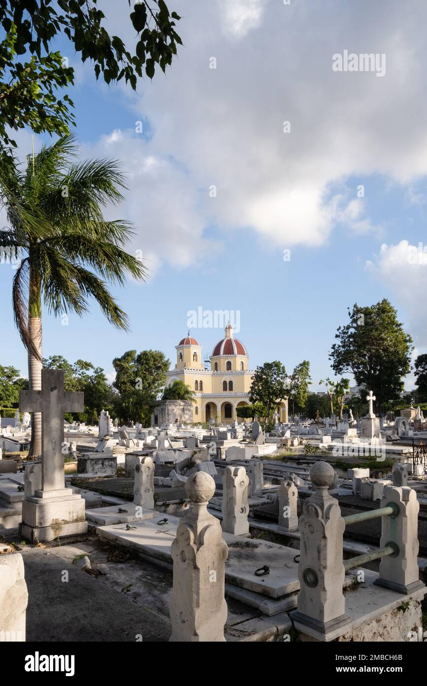 Church in the Necrópolis Cristóbal Colón, Colon Cemetery, Havana, Cuba ...