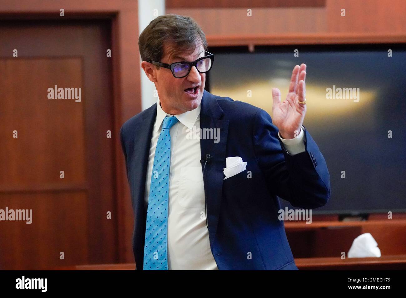 Actor Johnny Depp's attorney Benjamin Chew gives closing arguments at ...