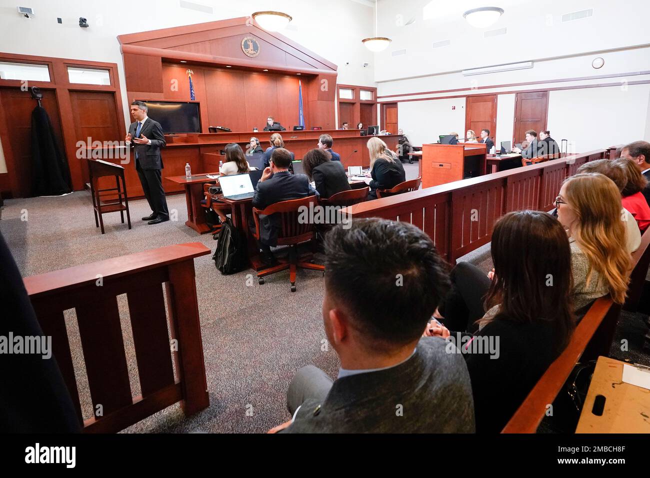 Actor Amber Heard's attorney Benjamin Rottenborn speaks during closing ...